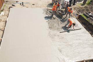 Exposed aggregate concrete driveway
